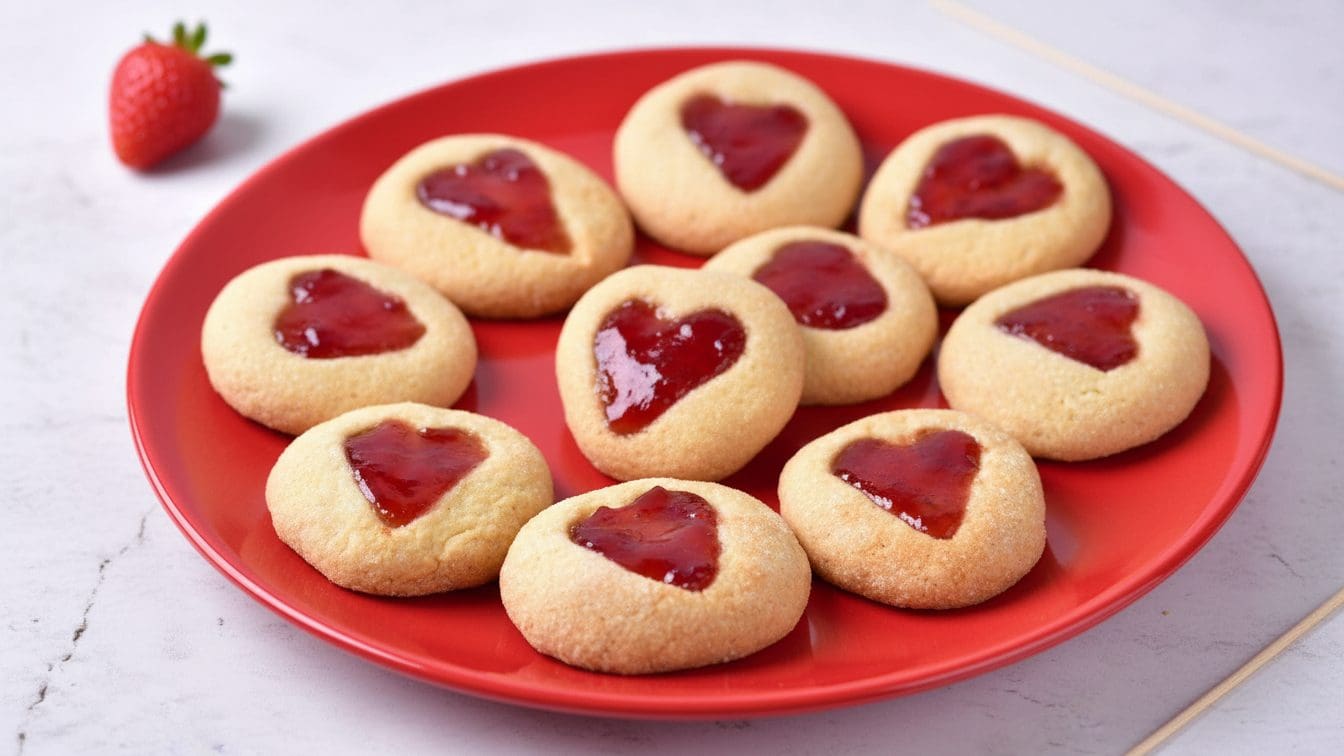 Heart Centered Jam Butter Cookies Perfect For Valentine's Day